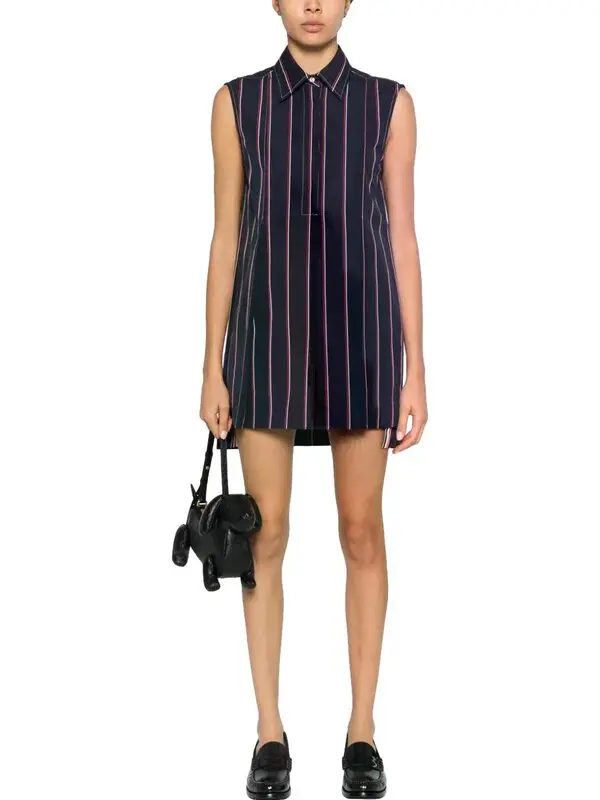Thom Browne Rwb-stripe Shirt Dress - Blue