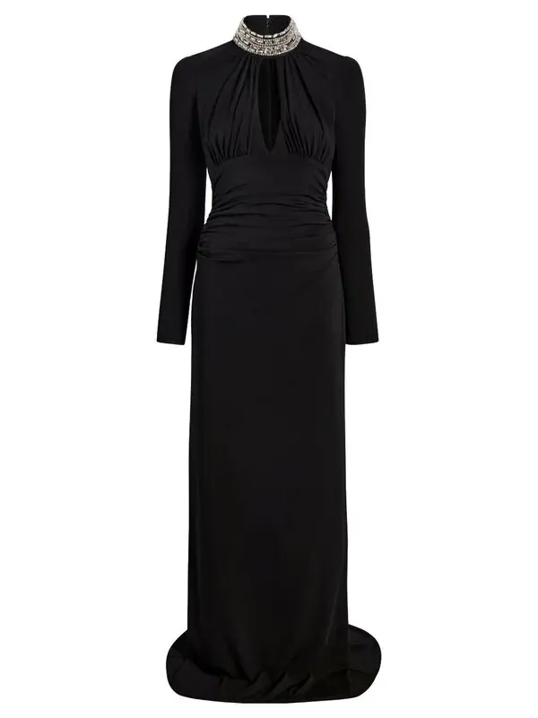 Cinq À Sept Gown With Long Sleeves And Cut-out Detail - Black