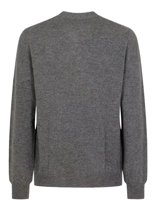 Play Comme Des Garcon Wool Heart Patch Cardigan - Grey