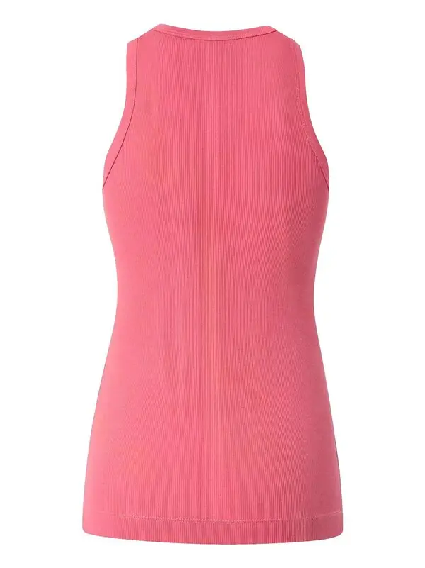 Pinko Logo-embroidered Ribbed Tank Top - Pink