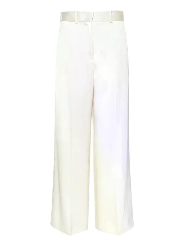 JIL SANDER High-rise Twill Palazzo Trousers - Neutrals