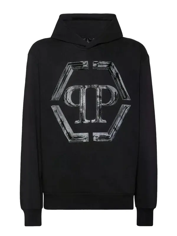 Philipp Plein Strass Hexagon Hoodie - Black