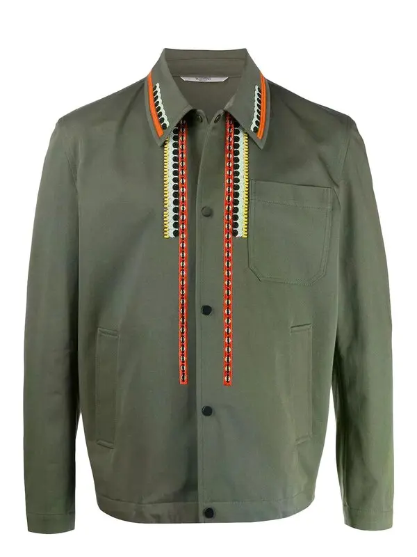 Valentino Garavani Embroidered Shirt Jacket - Green