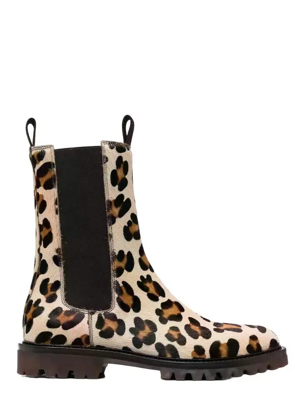 SCAROSSO Leopard Print Chelsea Boots - Neutrals
