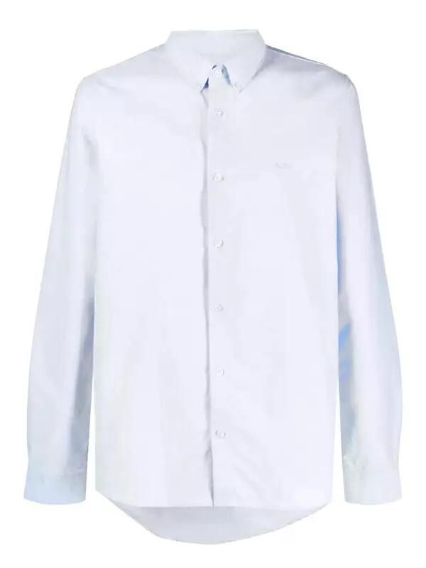 A.p.c. Logo-embroidered Button-down Shirt - Blue