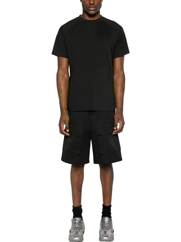 HELIOT EMIL Round-neck Perforated T-shirt - Black