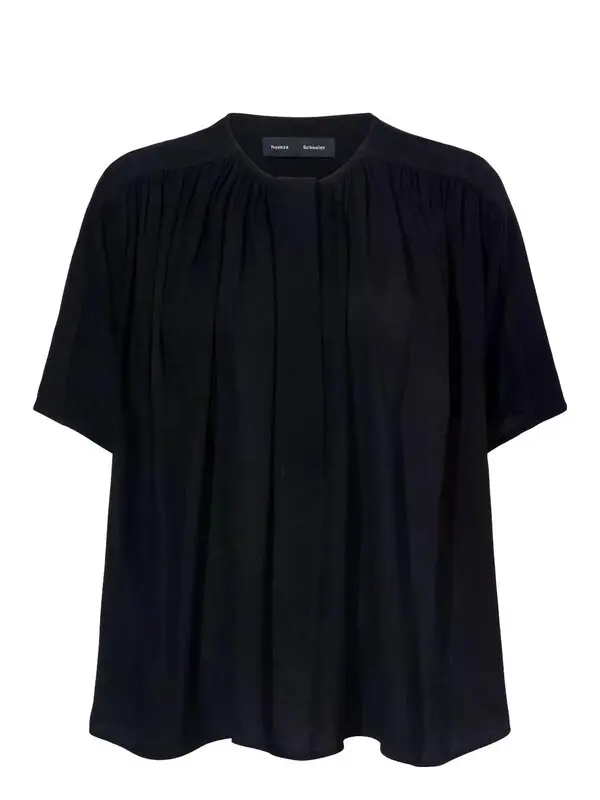 Proenza Schouler Georgette Crepe Claire Top - Black