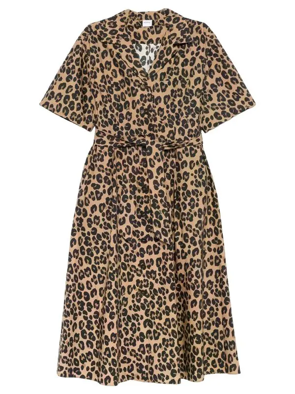 Aspesi Leopard-print Midi Dress - Brown