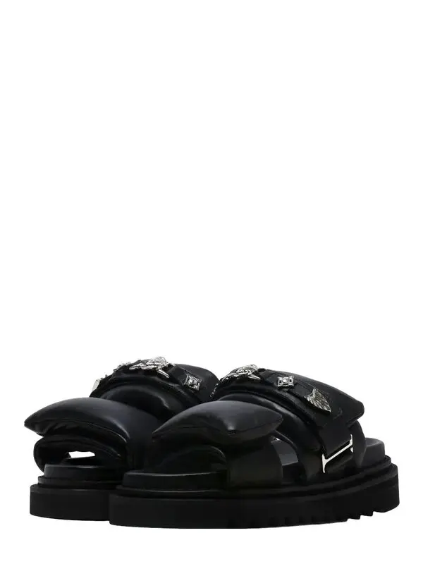 Toga Buckled Leather Sandals - Black