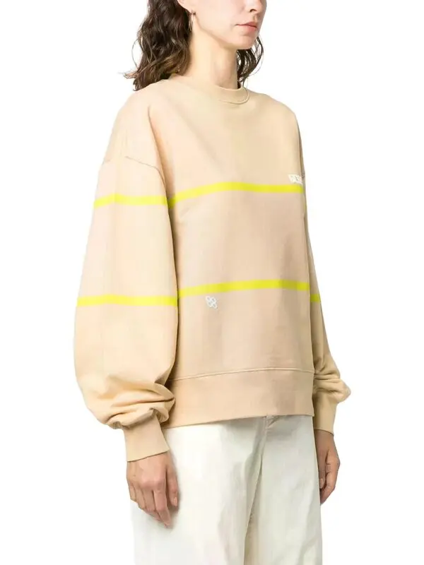Gcds Logo Print Cotton Sweatshirt - Neutrals