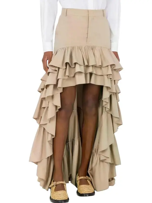 Moschino Ruffled Maxi Skirt - Neutrals