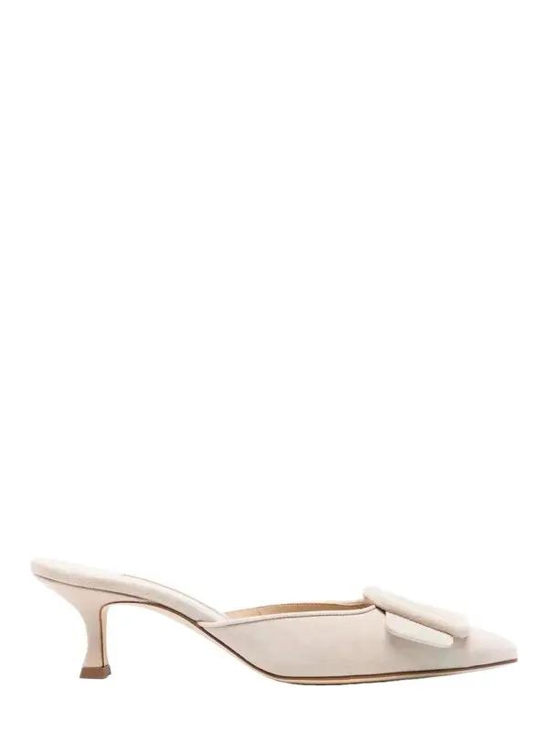 Manolo Blahnik Maysale 50mm Suede Pumps - Neutrals