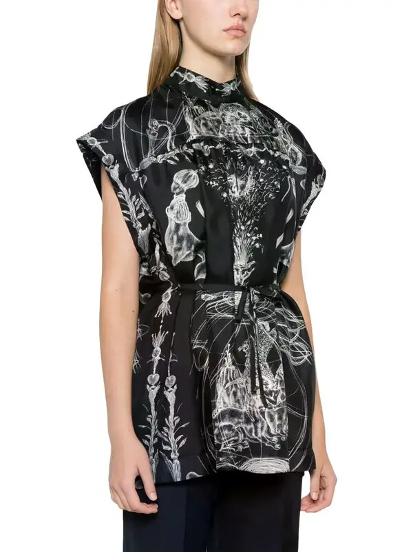 Fabiana Filippi Printed Silk Blouse - Black