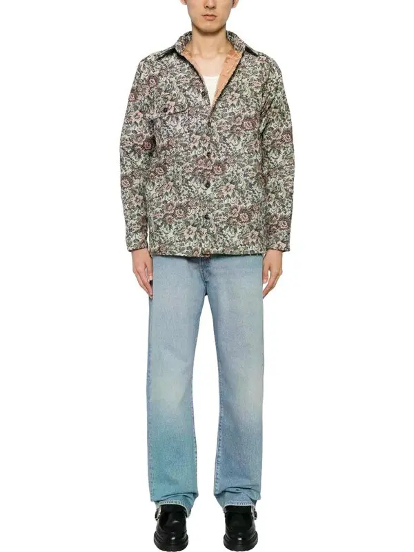 BLESS Floral-print Shirt Jacket - Neutrals