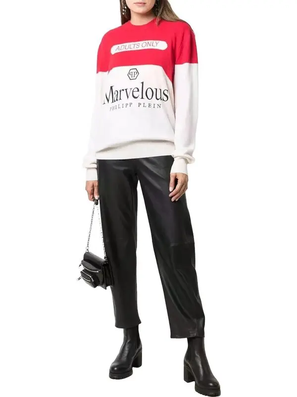 Philipp Plein Colour-block Cashmere Jumper - Red