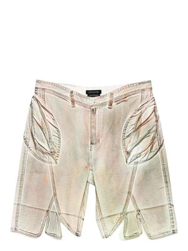 JUNTAE KIM Printed Corset Shorts - Brown