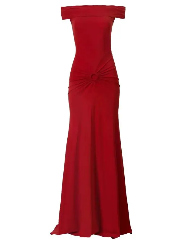 MOOS STUDIO Poppy Off-the-shoulder Maxi Dress - Red
