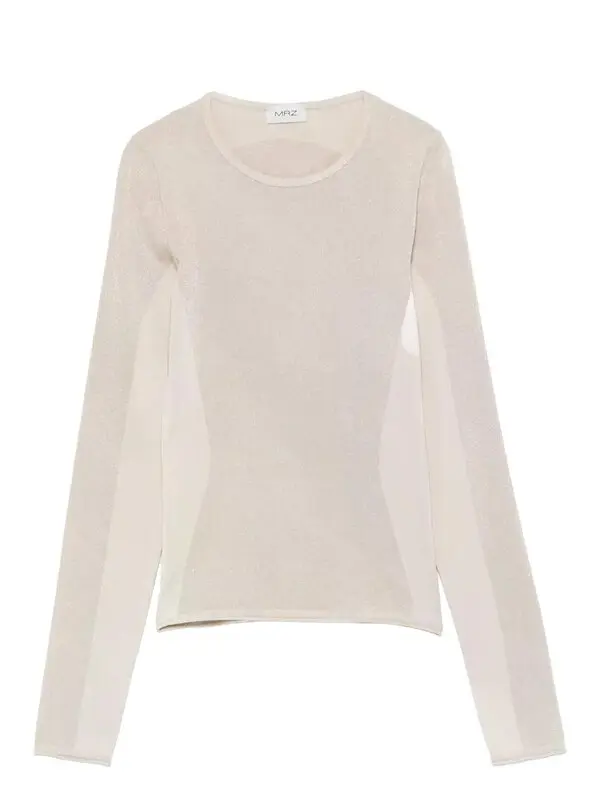 MRZ Lamé Detailed Long Sleeve Top - Neutrals