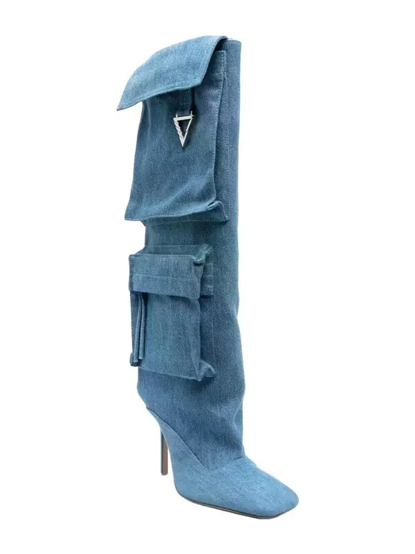 Attico Sienna 105mm Stiletto Boots - Blue