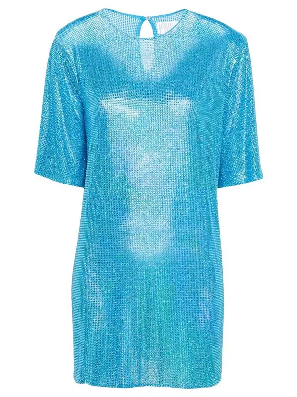 Giuseppe Di Morabito Crystal-embellished T-shirt Dress - Blue