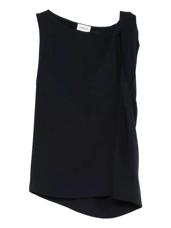 P.a.r.o.s.h Sleeveless Crewneck Top With Twist Detailing - Blue