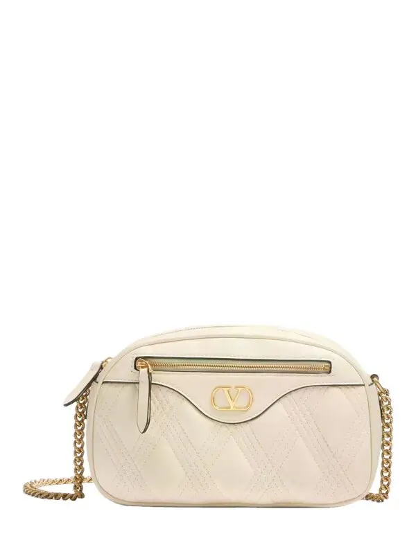 Valentino Garavani Quilted Lambskin Shoulder Bag - Neutrals