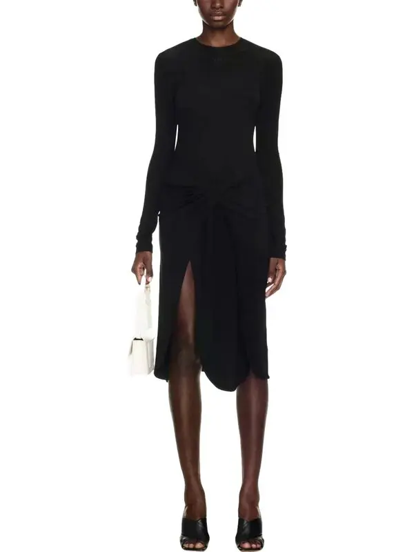 Off-White Twist-detail Midi Dress - Black
