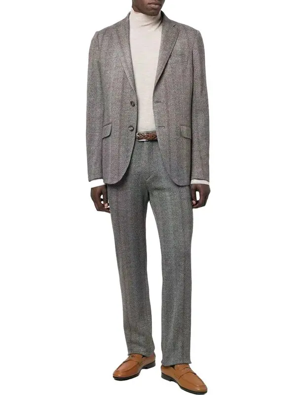 Etro Herringbone Tonal Striped Blazer - Neutrals