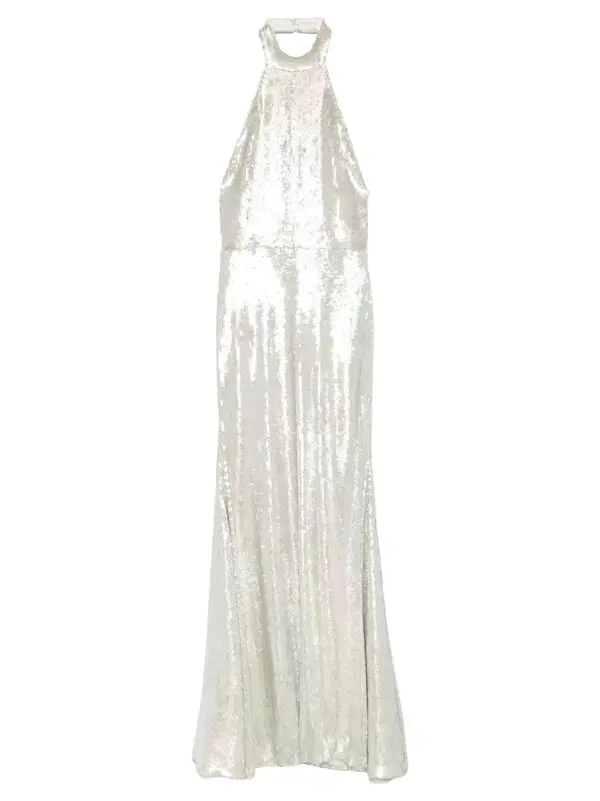 ATU BODY COUTURE Sequinned Halterneck Gown - Grey
