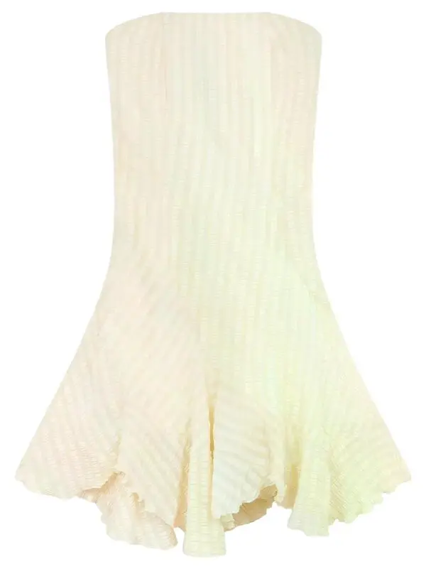 DONDE ESTEBAN Navarin Silk Strapless Dress - Neutrals