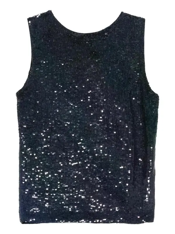 P.a.r.o.s.h Sequined Crewneck Tank Top - Blue