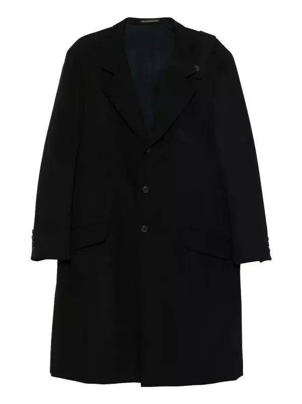 Yohji Yamamoto Wool Twill Coat - Black