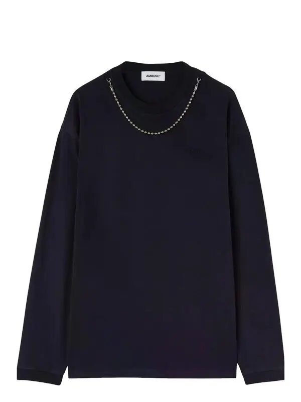 AMBUSH Chain-embellished Cotton Sweatshirt - Blue