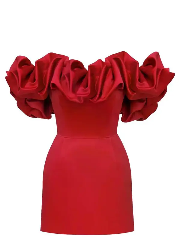 POST MERIDIEM Meringue Mini Dress - Red