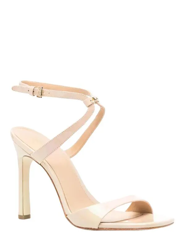 Michael Kors 115mm Leather Logo Plaque Sandals - Neutrals
