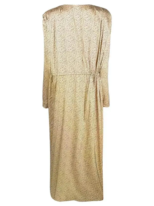 Roseanna Printed V-neck Maxi Dress With Tie Fastening - Neutrals