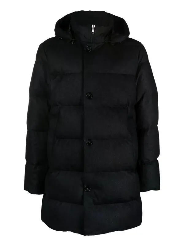 Woolrich Detachable-hood Quilted Padded Coat - Grey