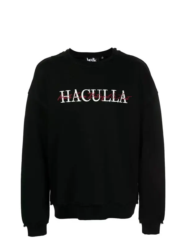 HACULLA. Embroidered Cotton Sweatshirt - Black