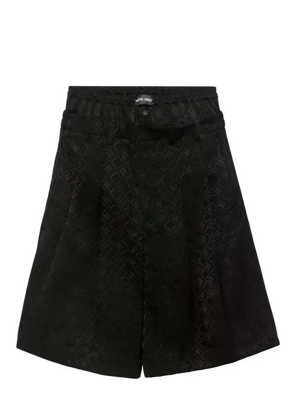 MARINE SERRE Moonogram Jacquard Tailored Knee-length Shorts - Black