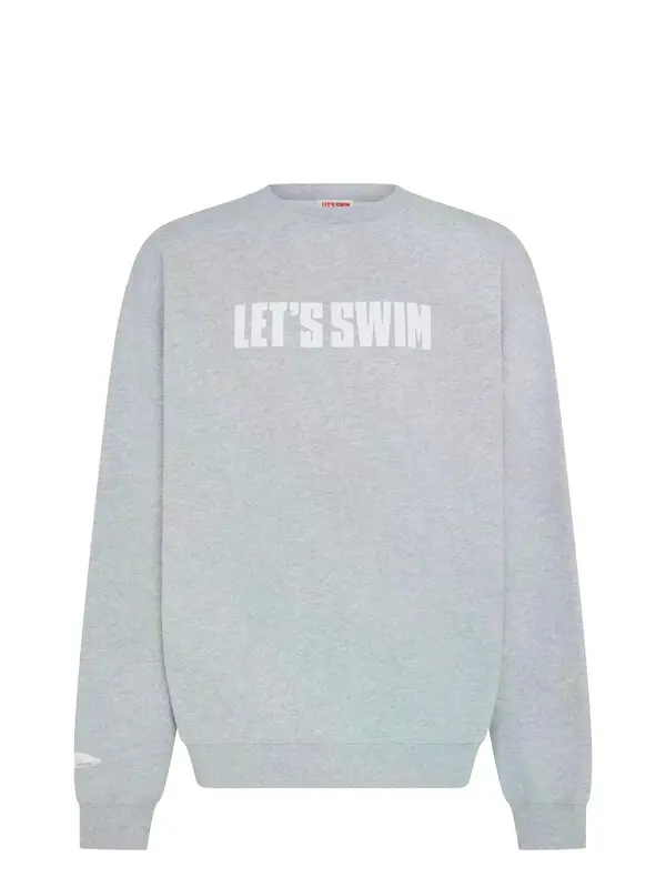 LET'S SWIM Logo Print Sweatshirt - Grey