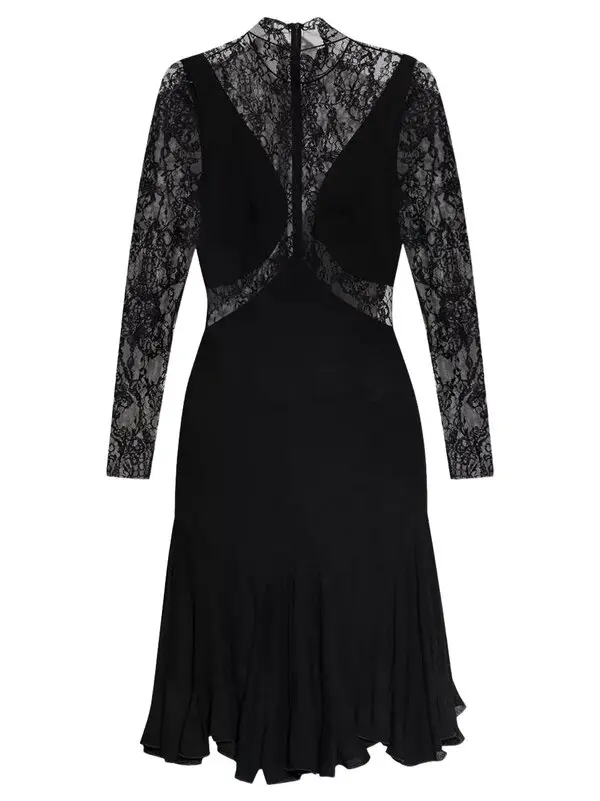 Givenchy Lace-panel Midi Dress - Black