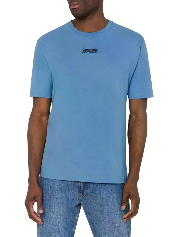 Moschino Logo-embroidered Cotton T-shirt - Blue