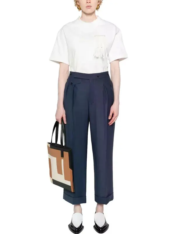 Victoria Beckham Cropped Tailored Trousers - Blue