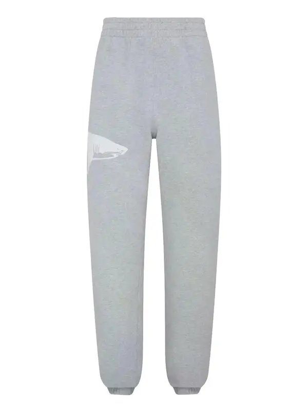 LET'S SWIM Shark Logo Organic Cotton Track Pants - Grey
