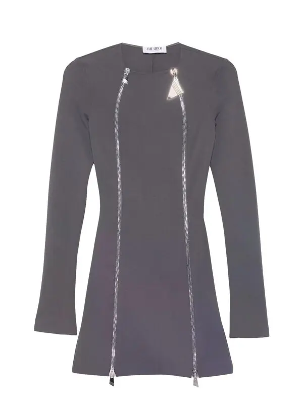 Attico Zipped Mini Dress - Grey