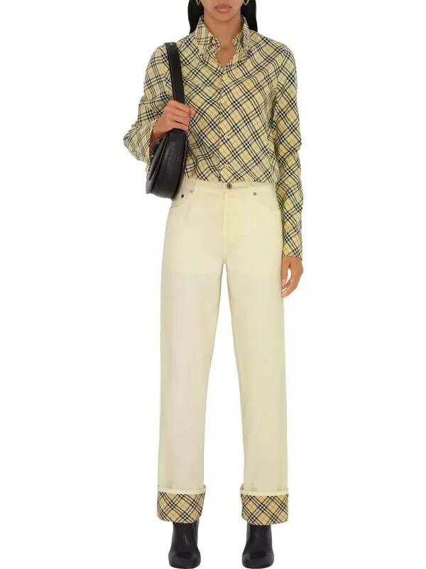Burberry Checked Straight-leg Jeans - Neutrals