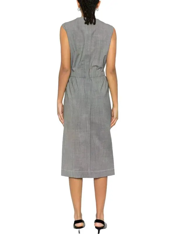 Fabiana Filippi Contrast Stitching Midi Dress - Grey