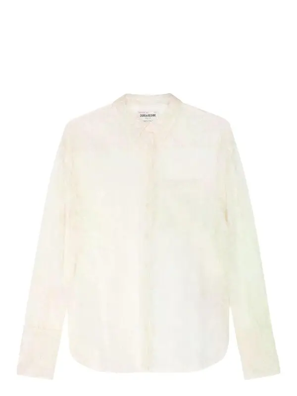 Zadig&Voltaire Tyrone Floral Lace Mesh Shirt - Neutrals