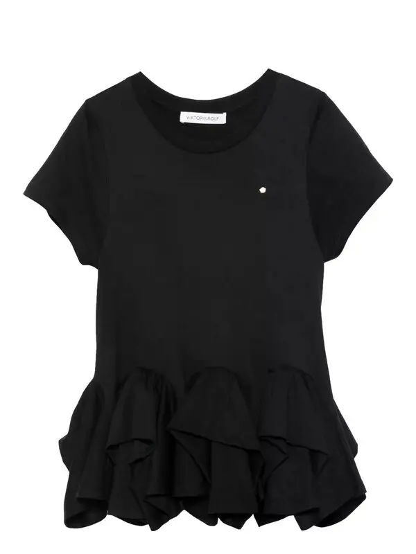 Viktor & Rolf Peplum Hem T-shirt - Black