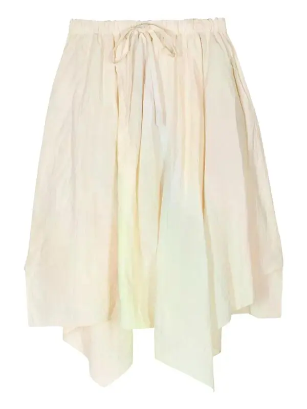 FORME D'EXPRESSION Drawstring Waist Pleated Skirt - White